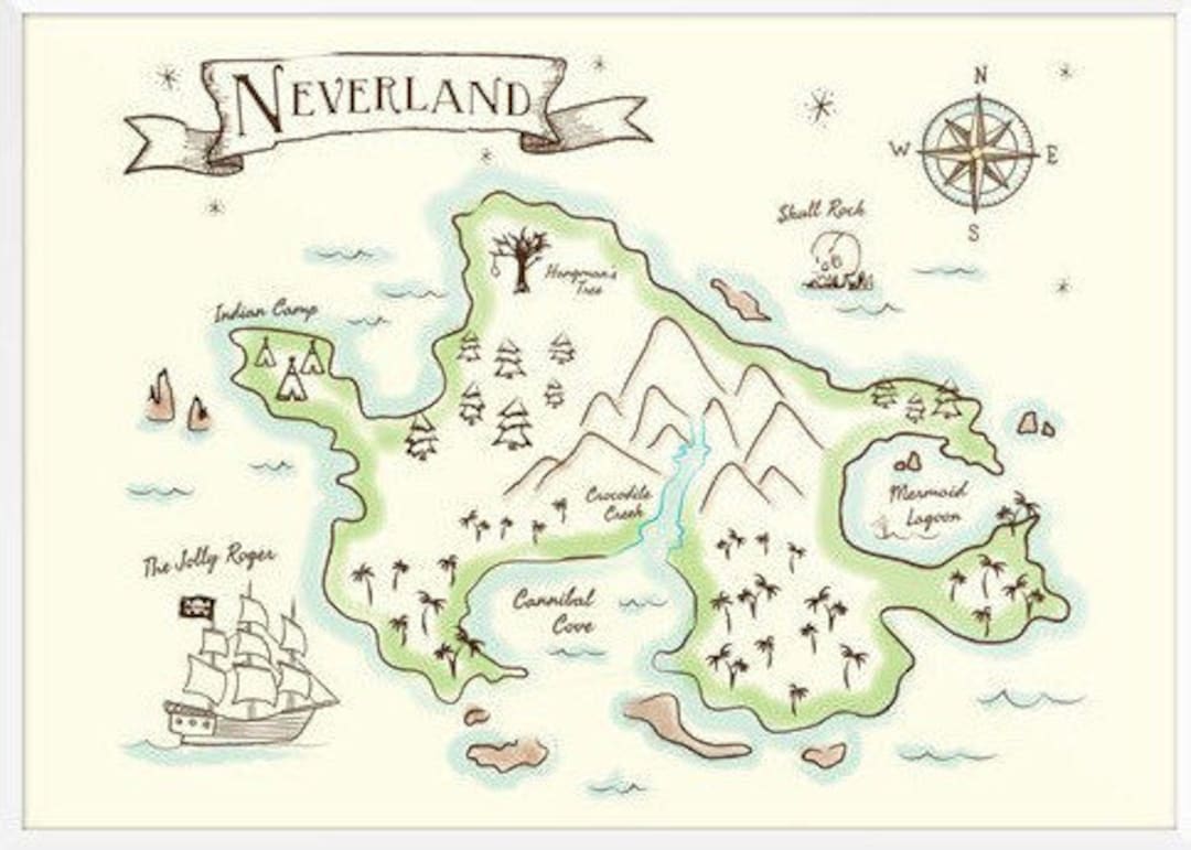 Neverland Map | DIGITAL DOWNLOAD- 18x24 - Etsy