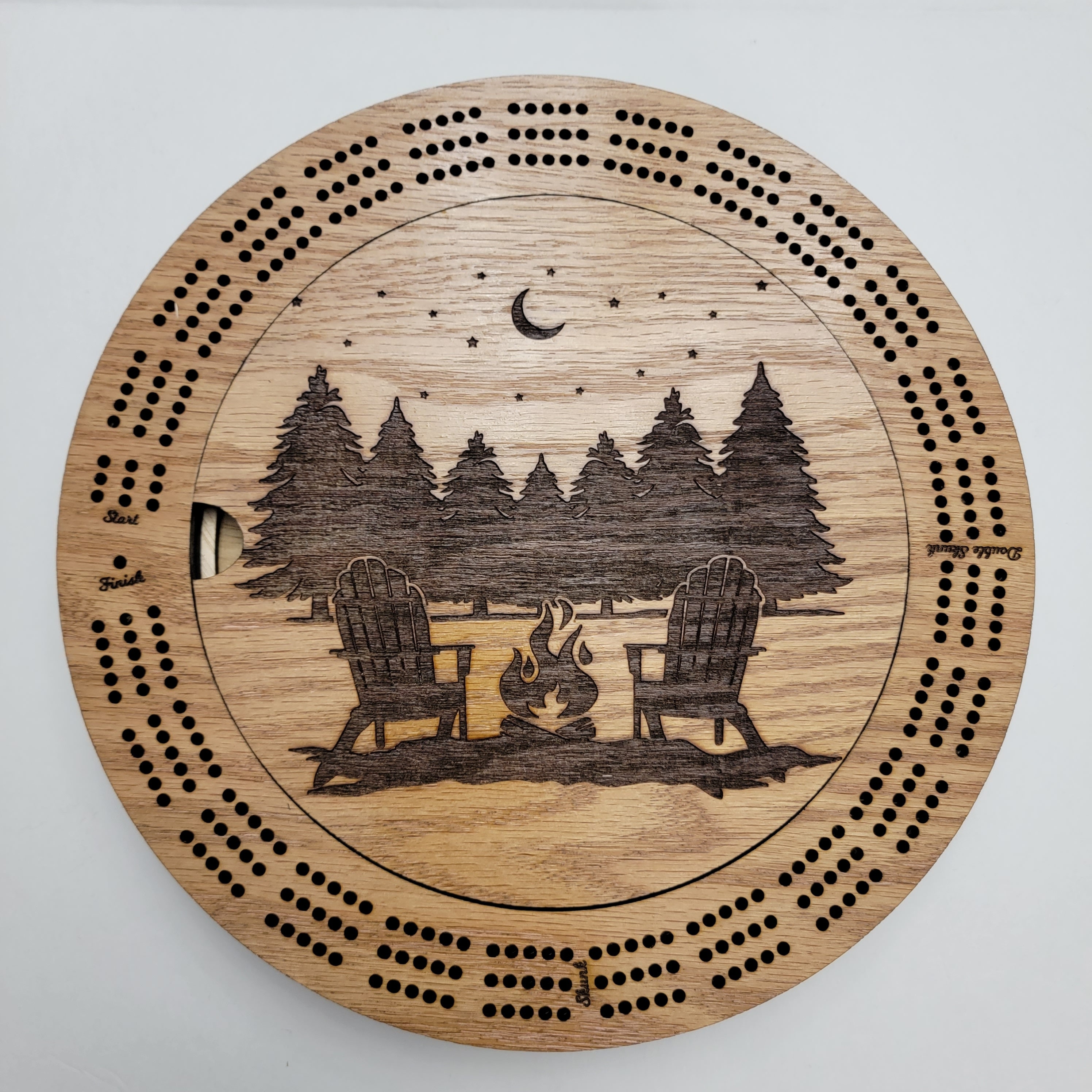 Laser Engraved Adirondak Chairs by Campfire in the Woods Scene 3 Track ...