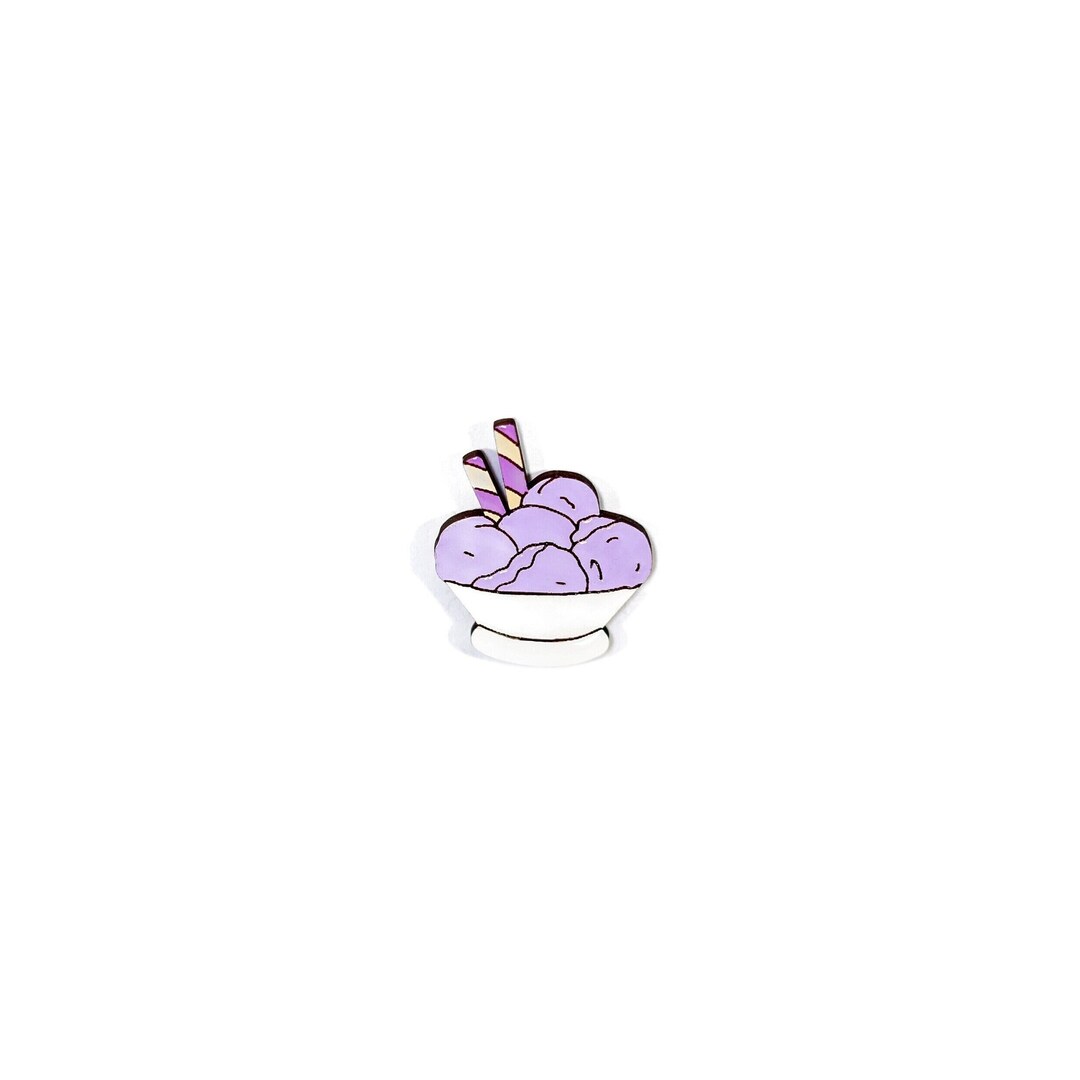 Ube Ice Cream Pin, Magnet, Keychain, or Jibbitz, Handpainted © 2019 - Etsy