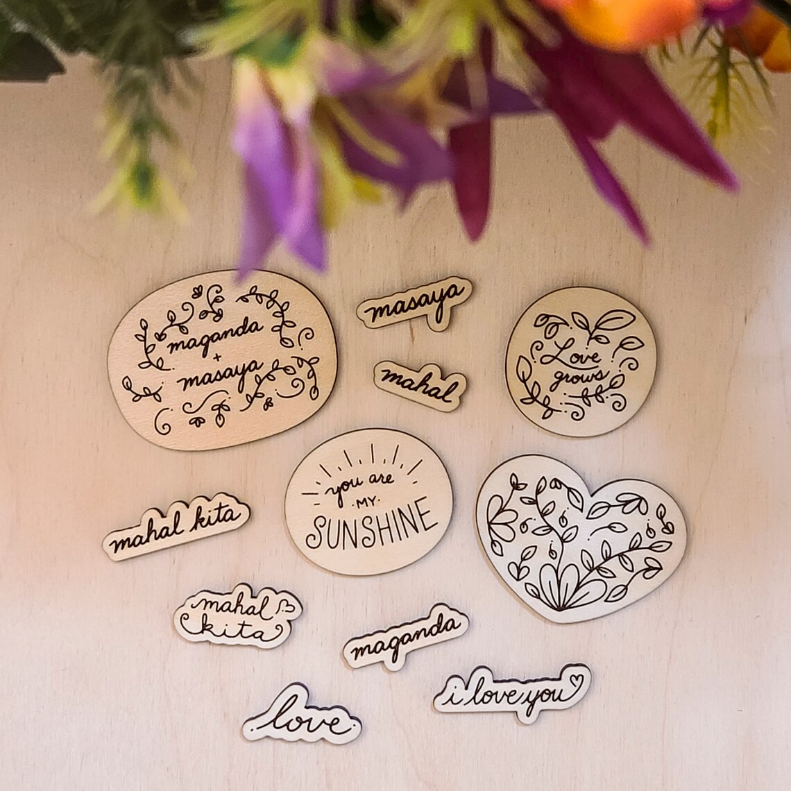 Love Mahal Maganda Masaya or Custom Phrase as a Pin | Etsy