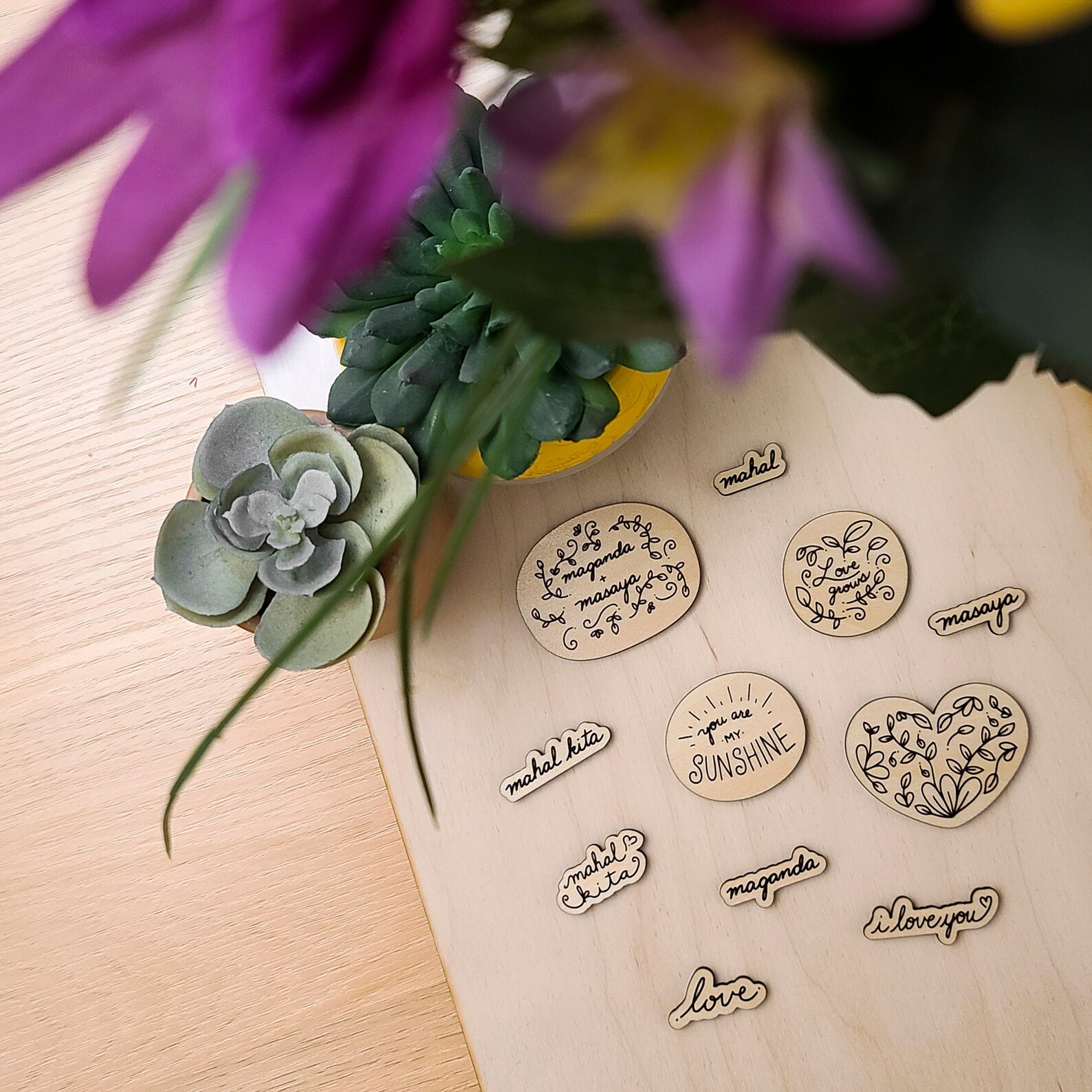 Love Mahal Maganda Masaya or Custom Phrase as a Pin | Etsy
