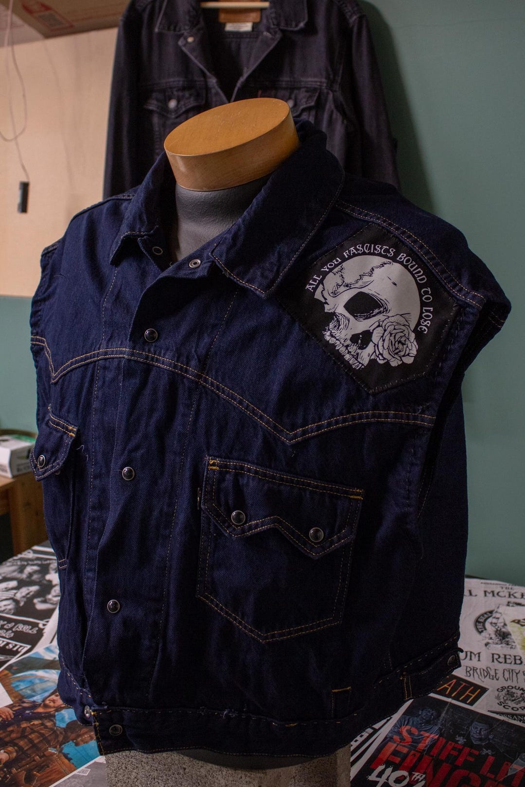 Battle Jacket Starter - Western Style Cropped Levis Denim - Etsy
