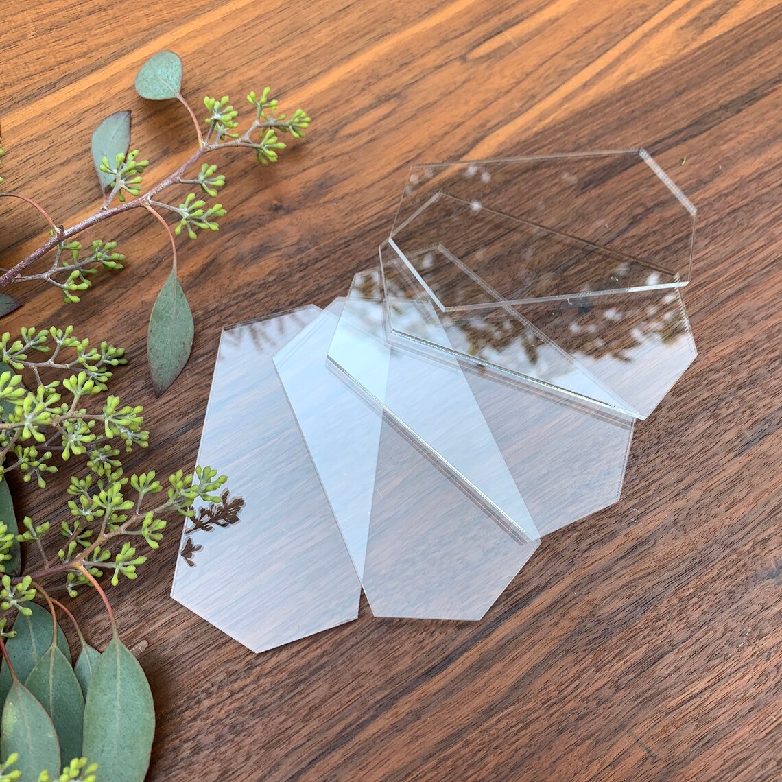 DIY Blank Acrylic Modern Hex Name Tags SET OF 5 Clear Resin | Etsy