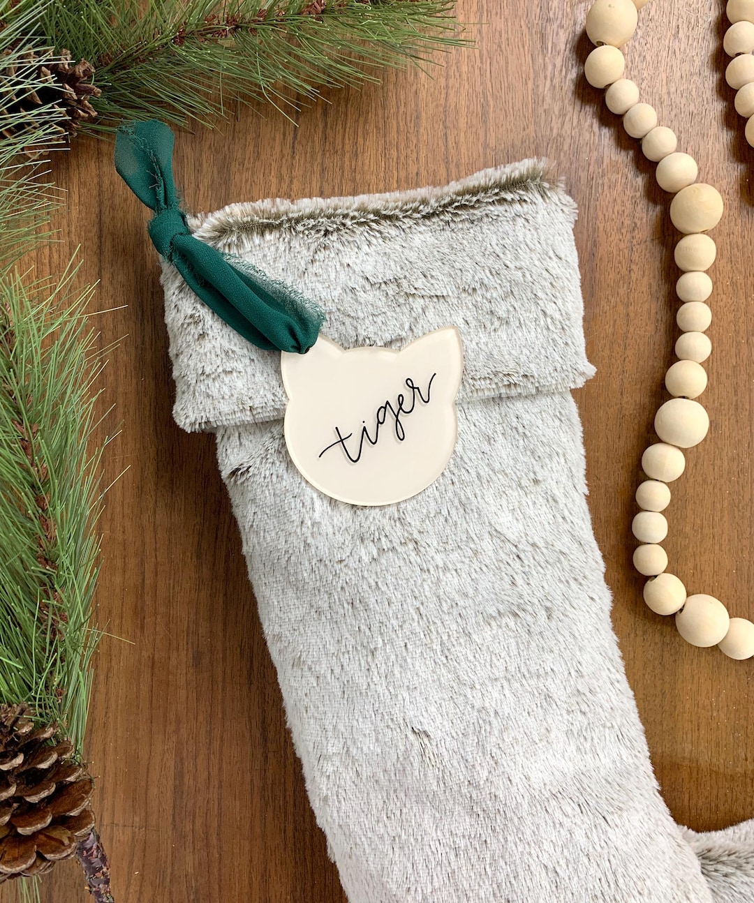 Cat Acrylic Pet Name Tag With Custom Script | Hanging Modern Cat ...