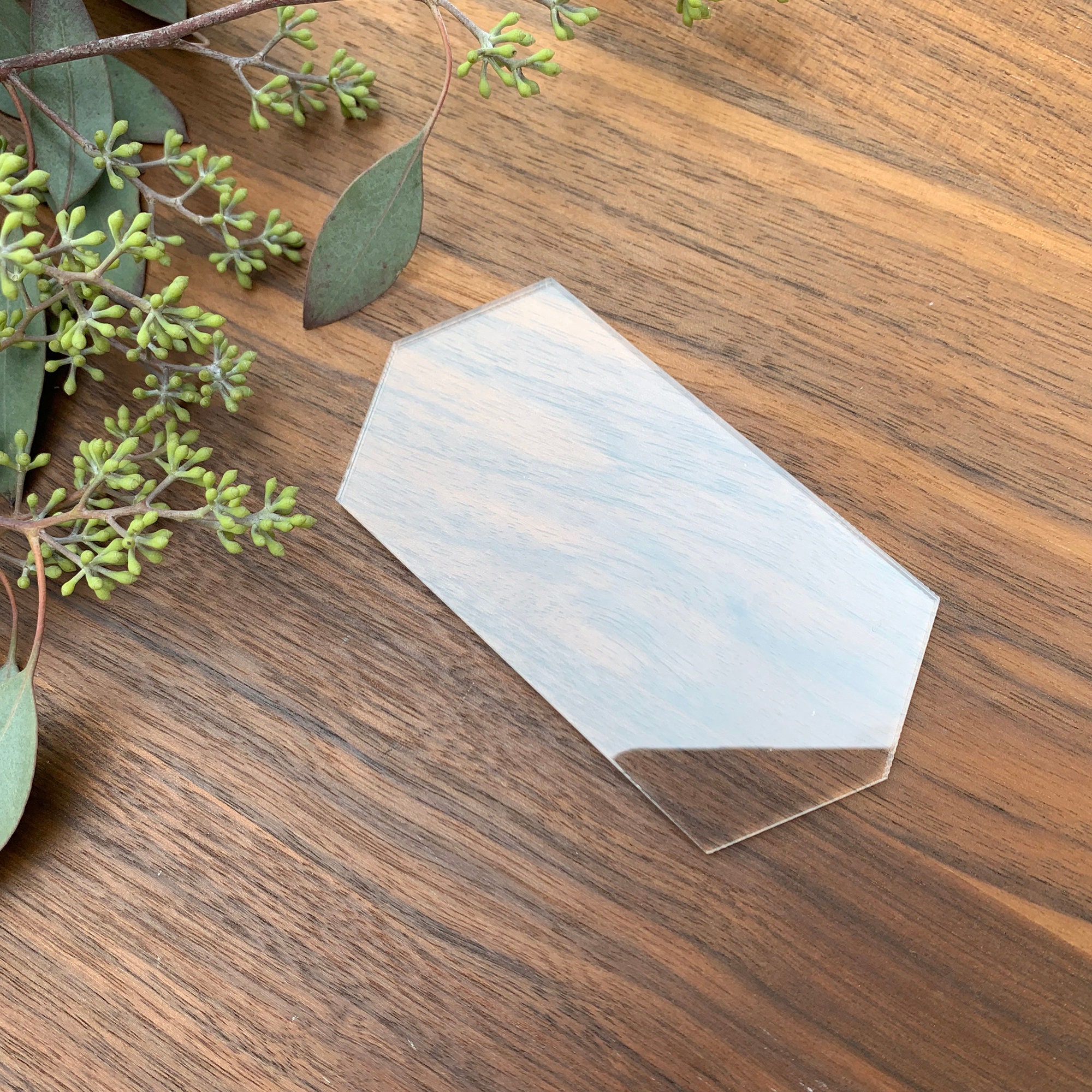 DIY Blank Acrylic Modern Hex Name Tags SET OF 5 Clear Resin | Etsy