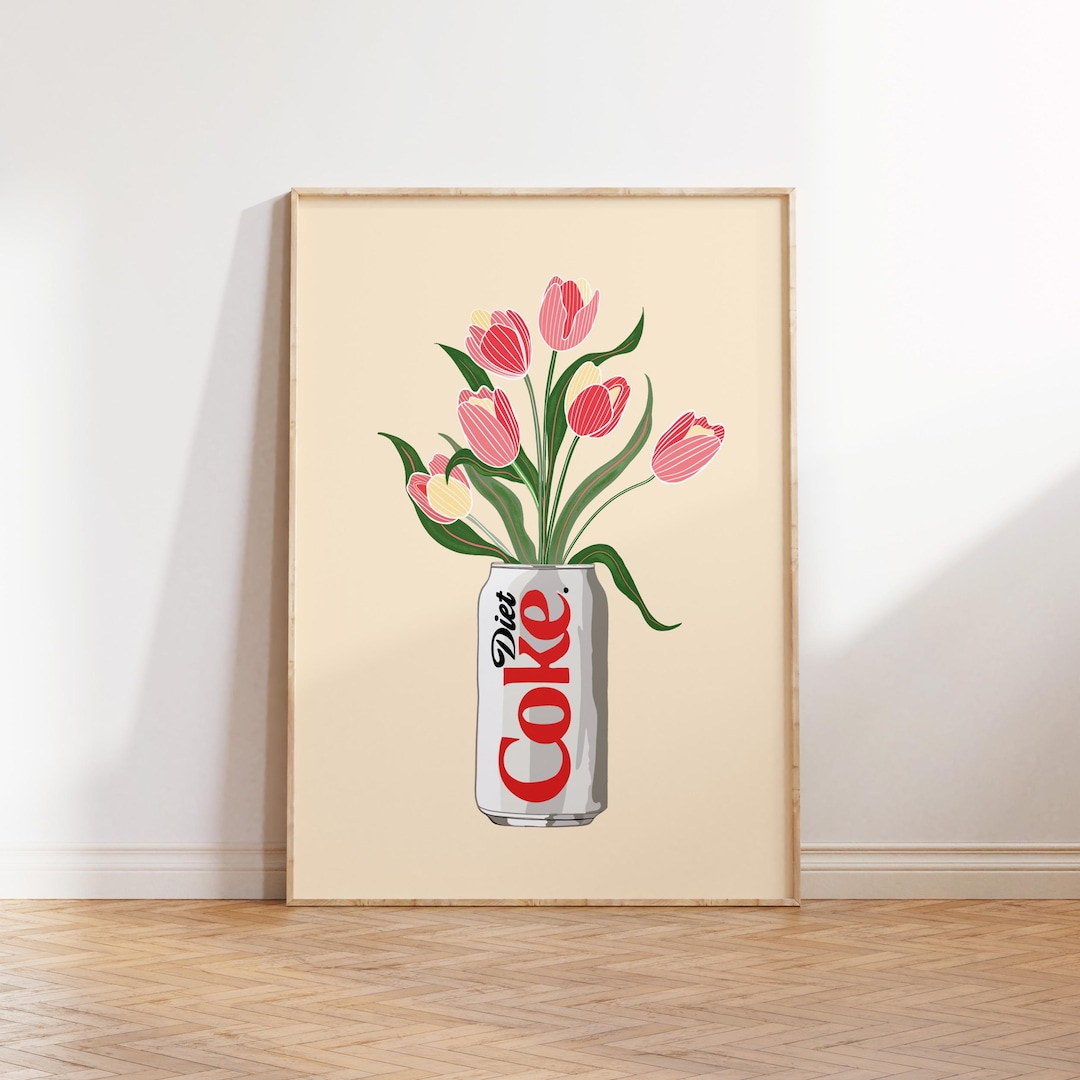 Diet Coke Print, Diet Coke, Diet Coke Gift, Diet Coke Flowers, Diet ...