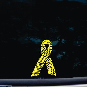 Military Support Ribbon Support Our Troops Die Cut Yellow | Etsy