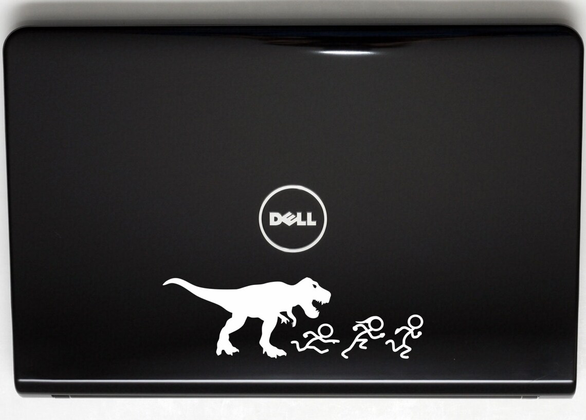 T-rex Chasing Stick Figure Family Funny Die Cut Vinyl Decal | Etsy