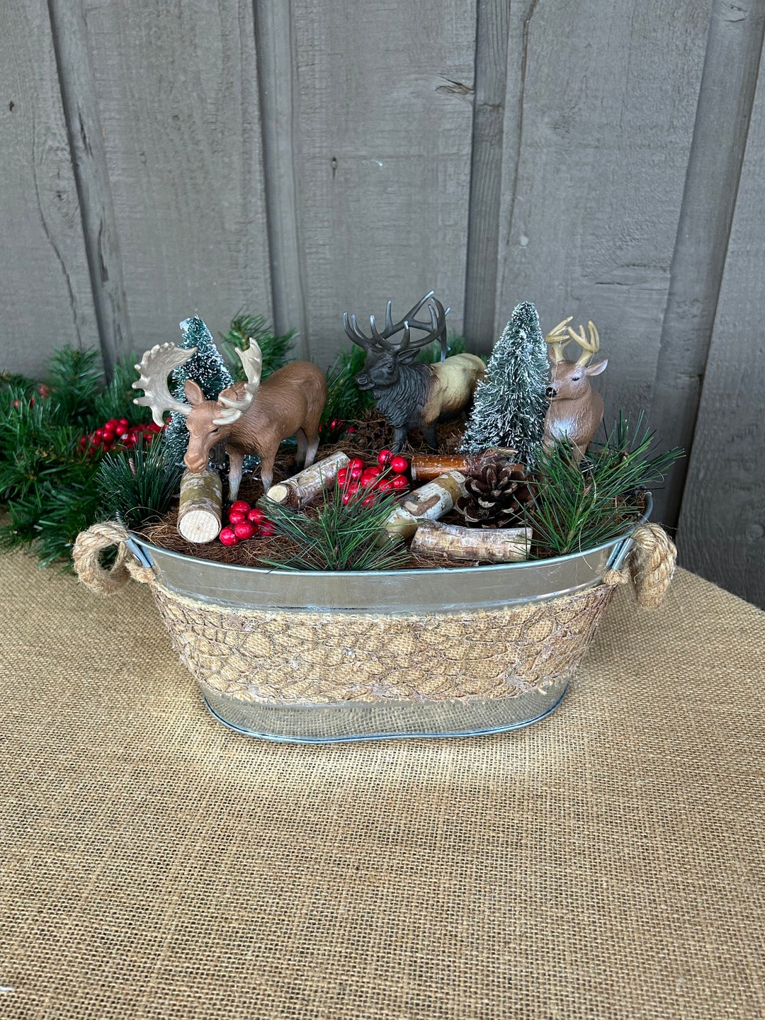 Deer Arrangement/ Reindeer Arrangement/ Winter Arrangement/ - Etsy