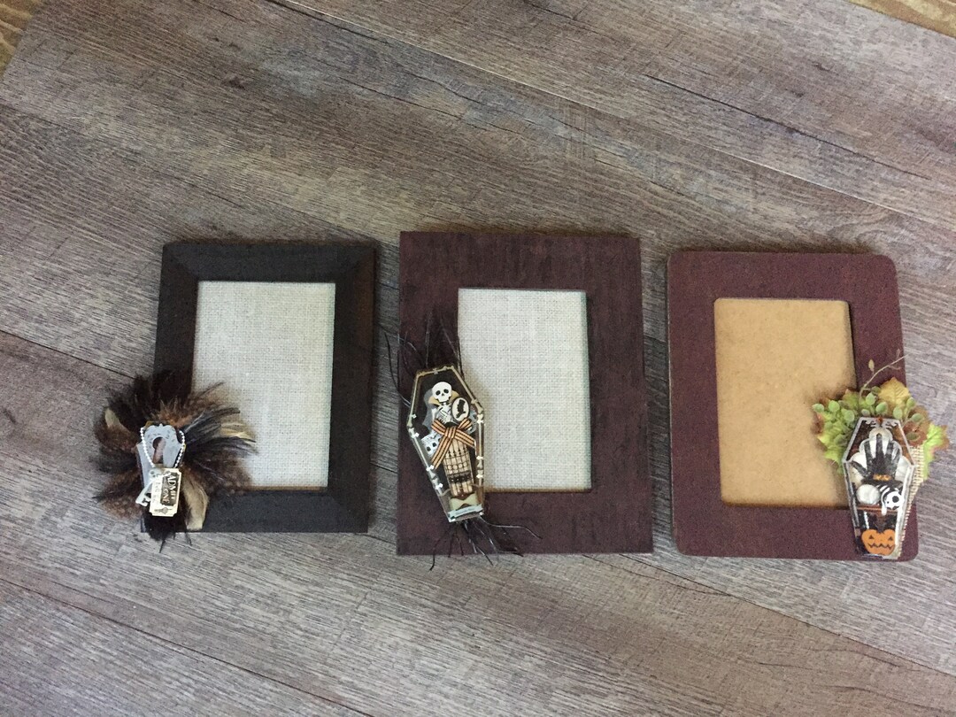 Halloween Frames Decorated With Spooky Halloween Coffins and Rustic ...