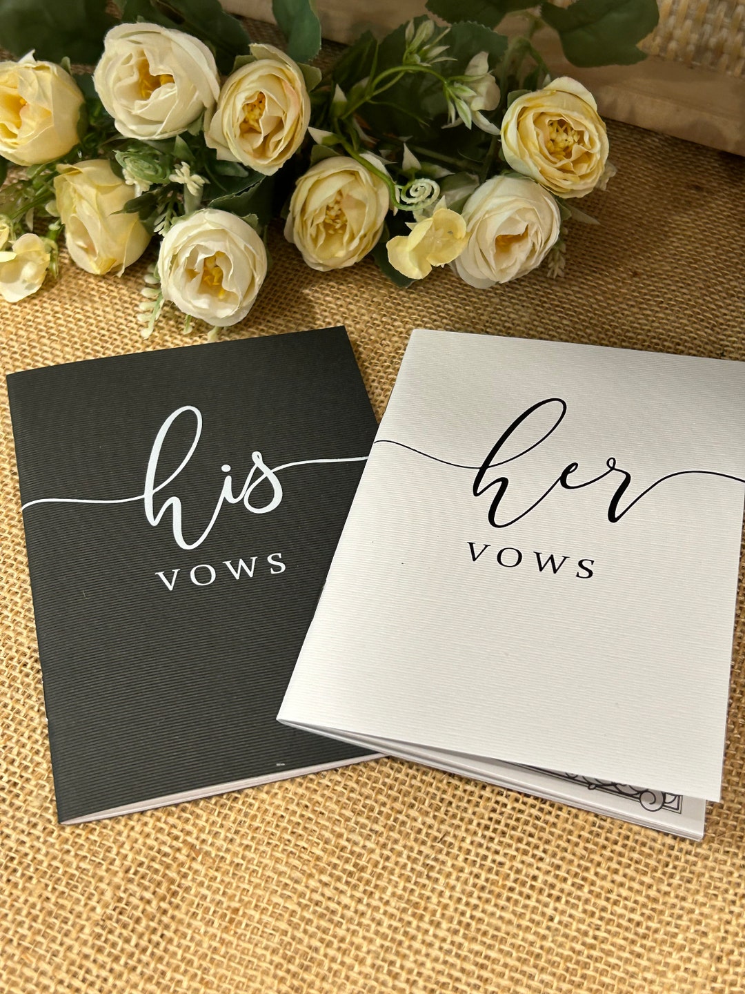 Wedding Vow Books His and Hers Vow Books Anniversary Renewal Vow Books ...