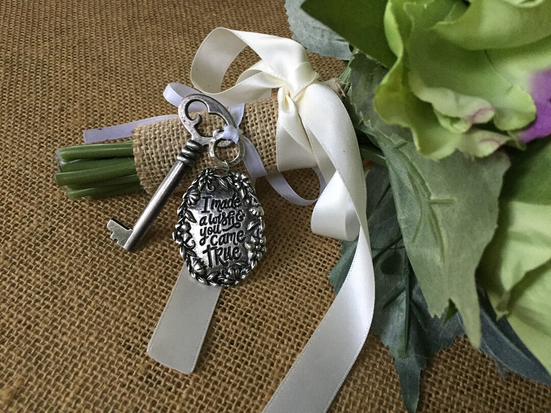 Wedding Bouquet Charms/ Key and Charm for Wedding Bouquet/ Key to My ...