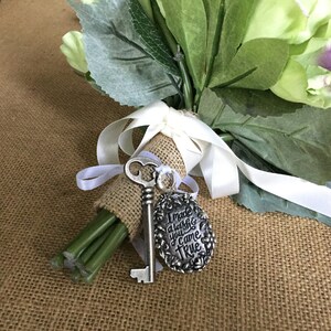Wedding Bouquet Charms/ Key and Charm for Wedding Bouquet/ Key to My ...