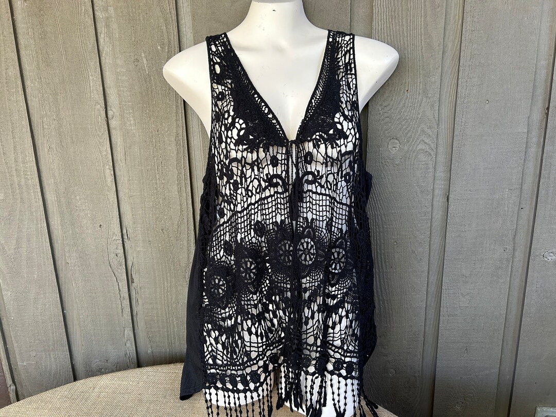 Beach Cover Up/lace Top/lace Beach Cover Up/ No Boundaries Lace Top ...