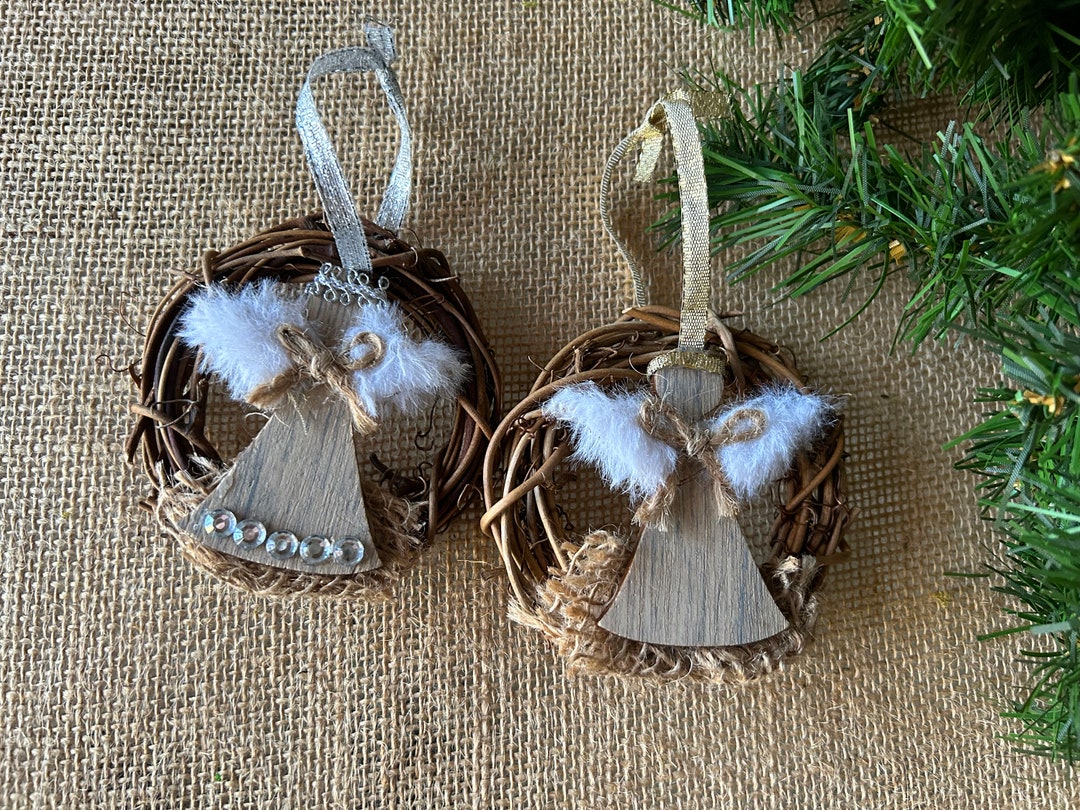 Angels on Grapevine Wreath Ornaments/ Angel Ornaments/ Angel - Etsy