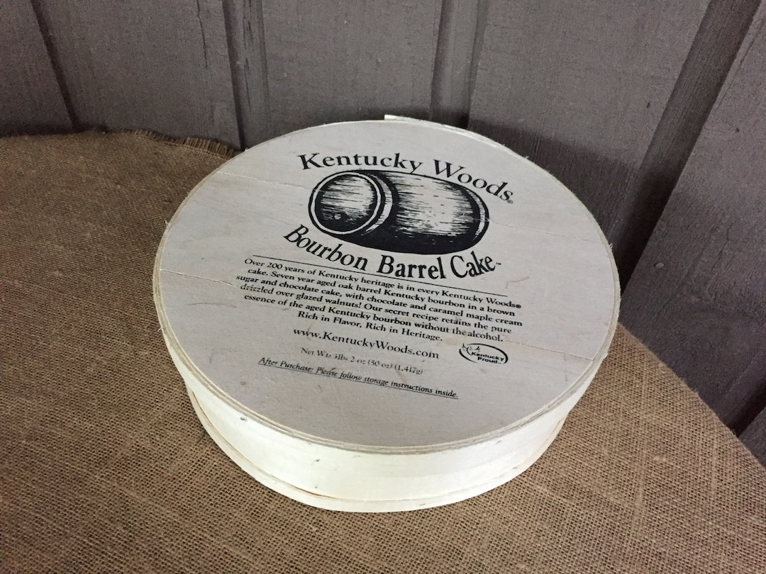 Round Vintage Box Bourbon Barrel Cake Box Storage Box Rustic Farmhouse ...