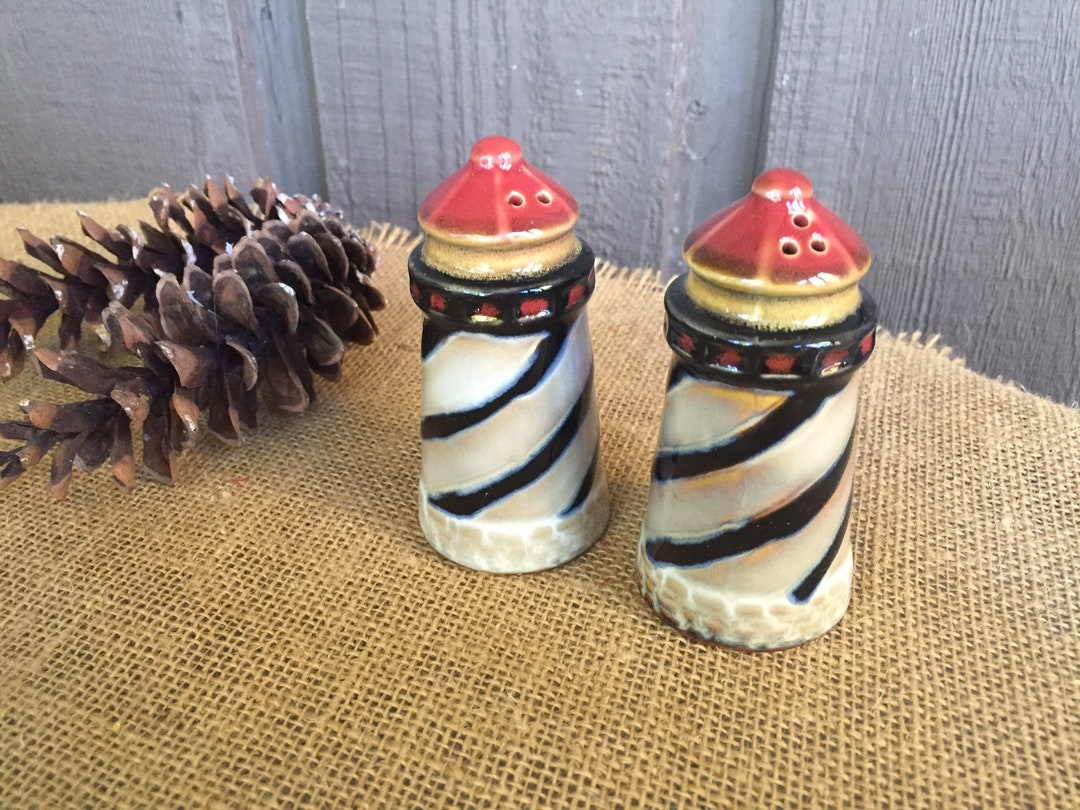 Vintage Lighthouse Salt and Pepper Shakers/ Lighthouse Decor/ Vintage ...