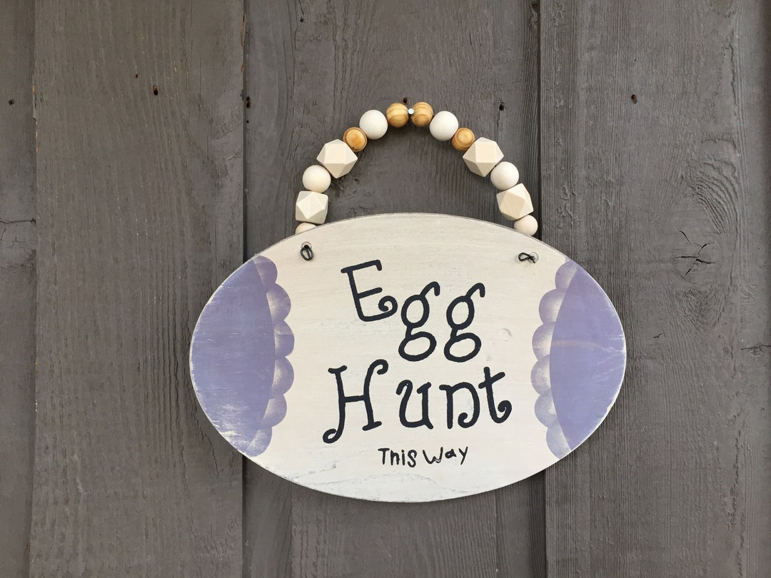 Easter Egg Hunt Sign Easter Wreath Front Door Easter Sign Easter Decor ...