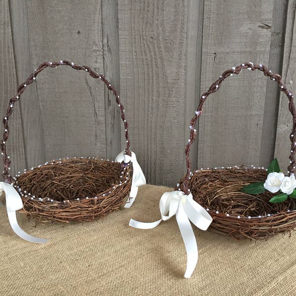 Rustic Flower Girl Basket - Etsy