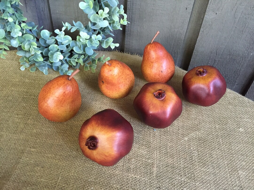 Faux Pomegranates and Red Pears/ Vintage Faux Fruit/ Kitchen - Etsy