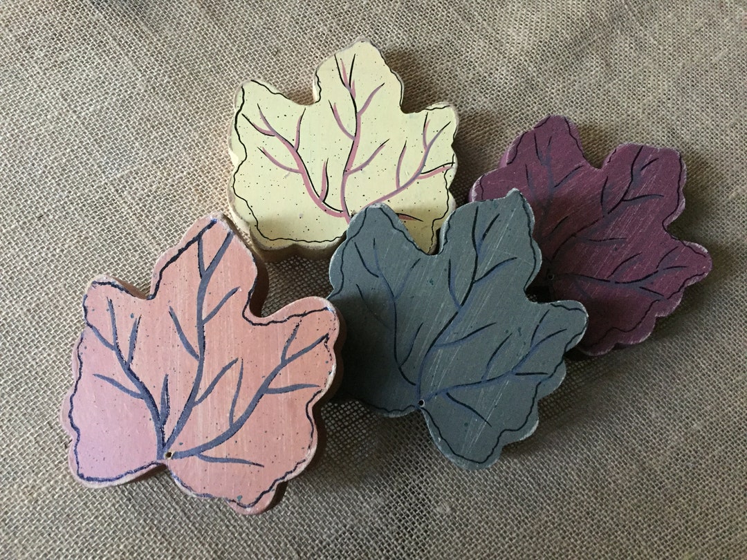 Wood Fall Leaves for Tier Display Hand Painted Leaves for Fall ...