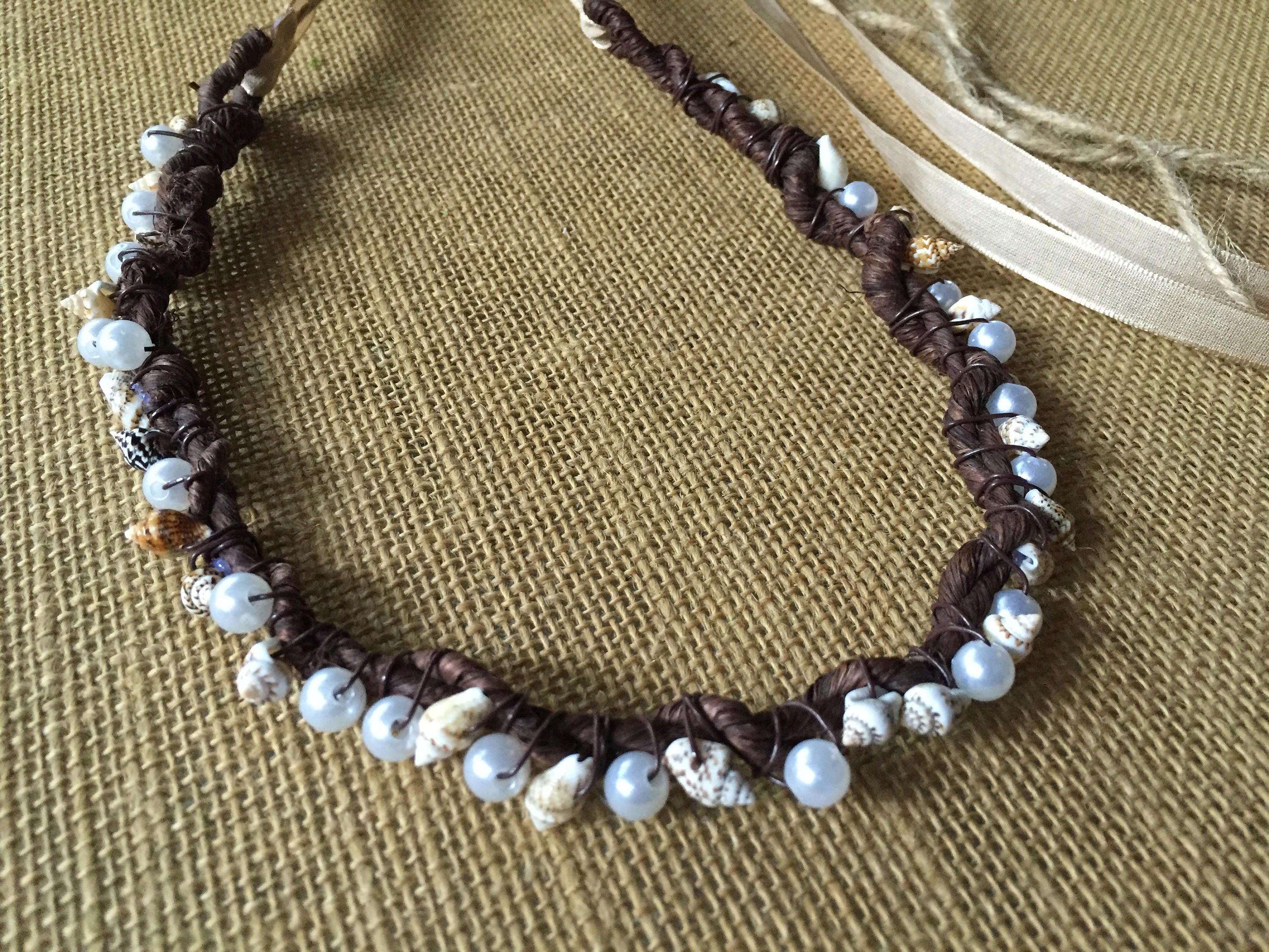 Sea shell and pearls crown/ Shells and pearls crown/ rustic | Etsy