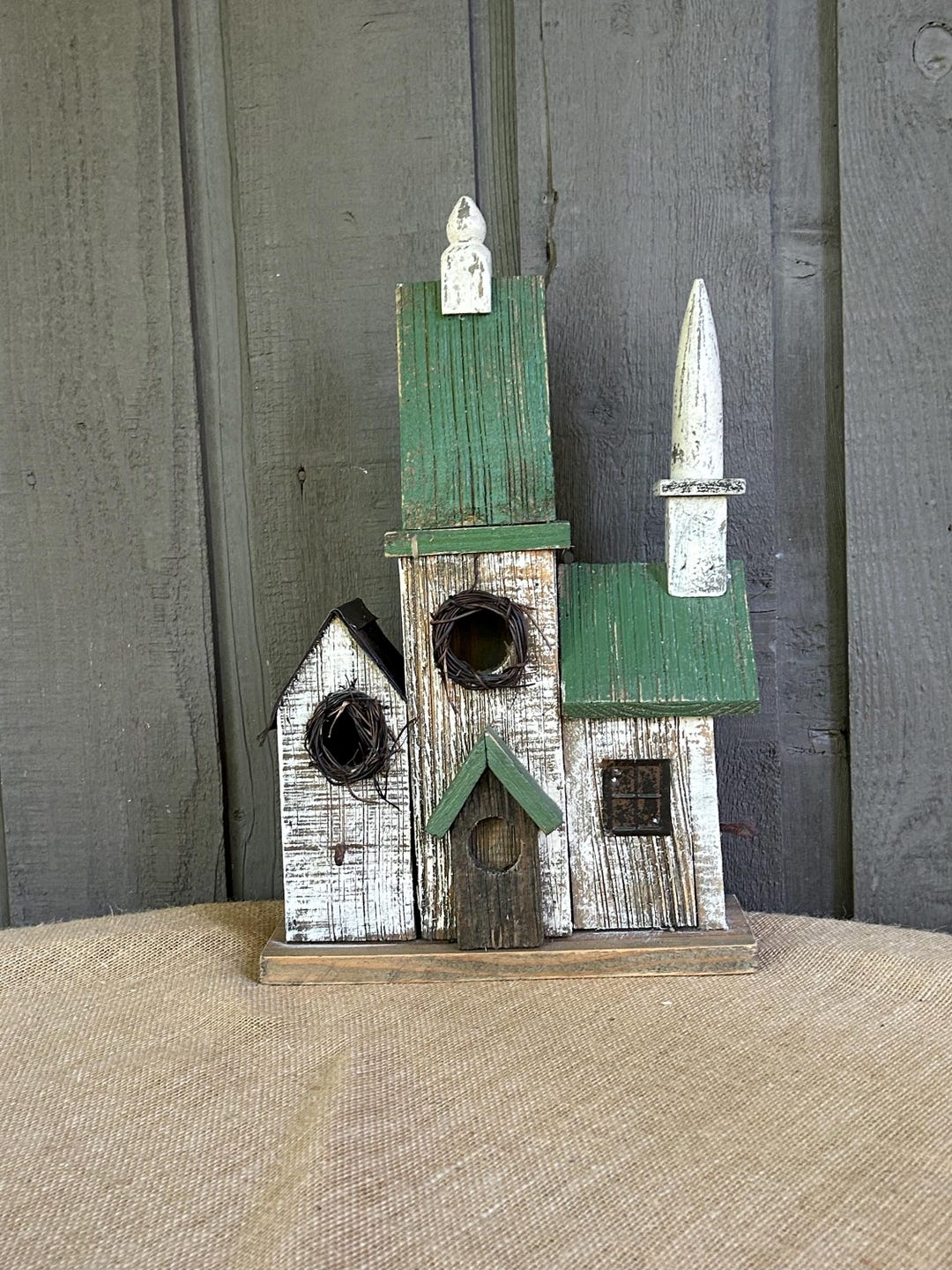 Large Vintage Birdhouse Wooden Rustic Garden Decor Antique Style ...