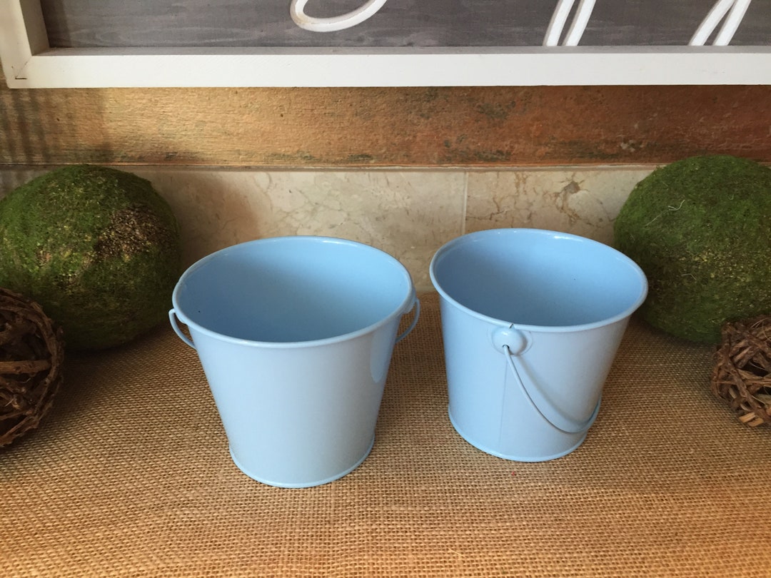 2 Blue Pails Flower Girl Pails Farmhouse Pails Wedding Pails Blue Baby ...