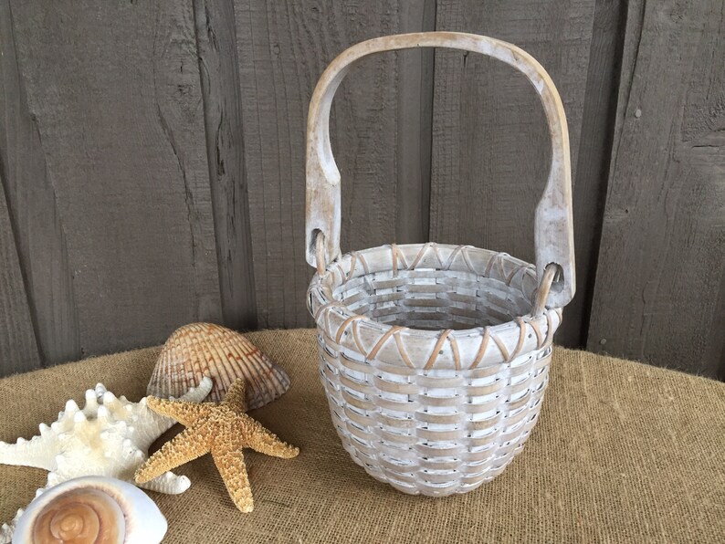 Nautical Baskets/ Wedding Basket/ White Washed Baskets/ - Etsy