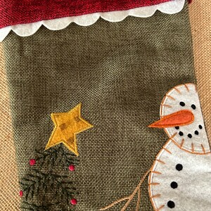 Snowman Stocking Embroidered Stocking Snowman Decor Christmas Stocking ...