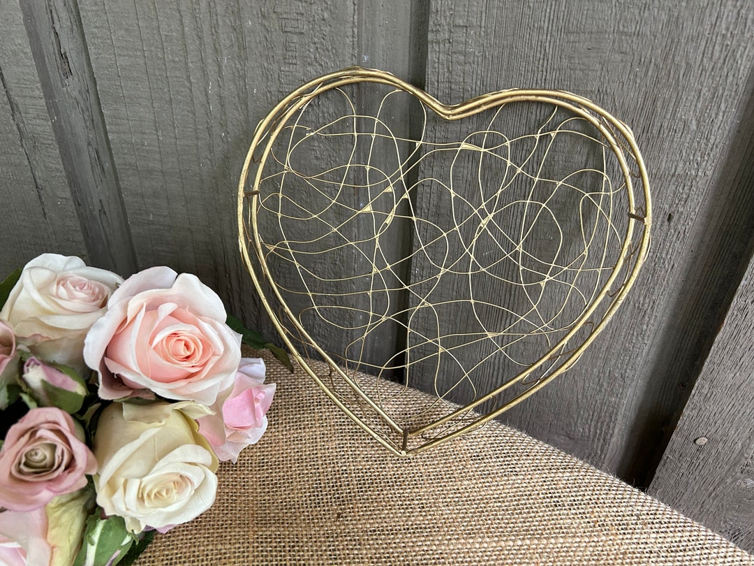 Vintage Gold Wired Heart/ Wired Heart/ Scrolled Wire Heart/ Heart for ...