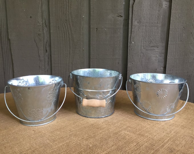 Galvanized Bucket/ Wedding Pail/ Flower Girl Pail/ Wedding Accessory ...