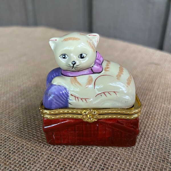 Cat Trinket Box - Etsy