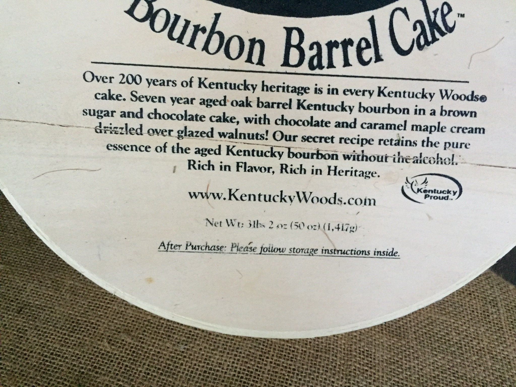 Round Vintage Box Bourbon Barrel Cake Box Storage Box Rustic Farmhouse ...