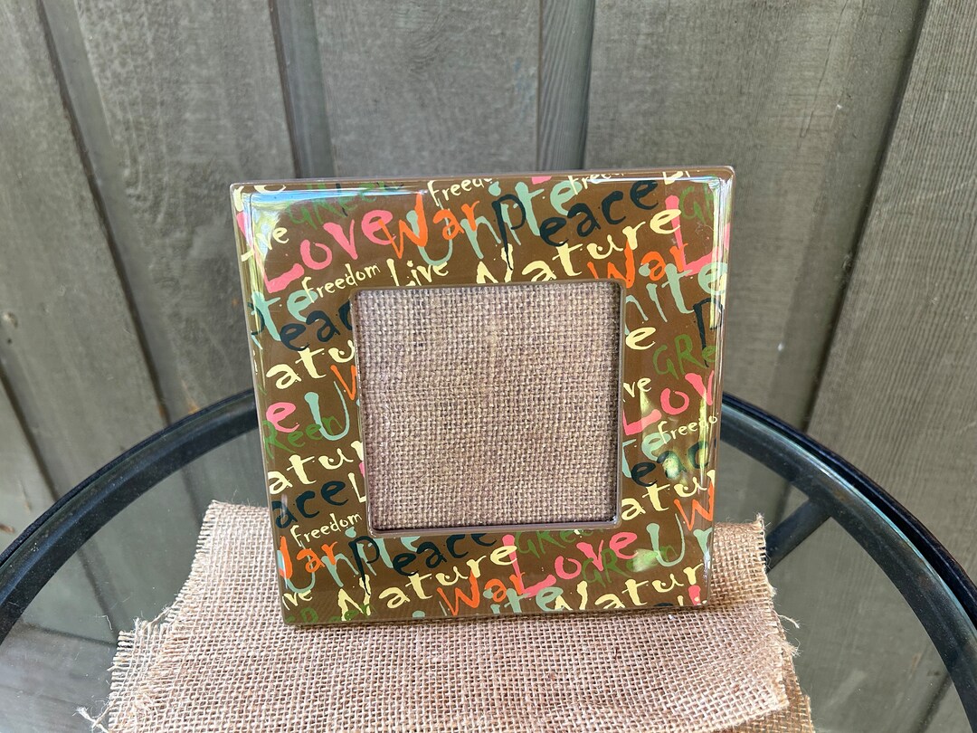 Vintage Photo Frame/ Hippie Frame/ Boho Frame/ Unique Frame/ Peace Love ...
