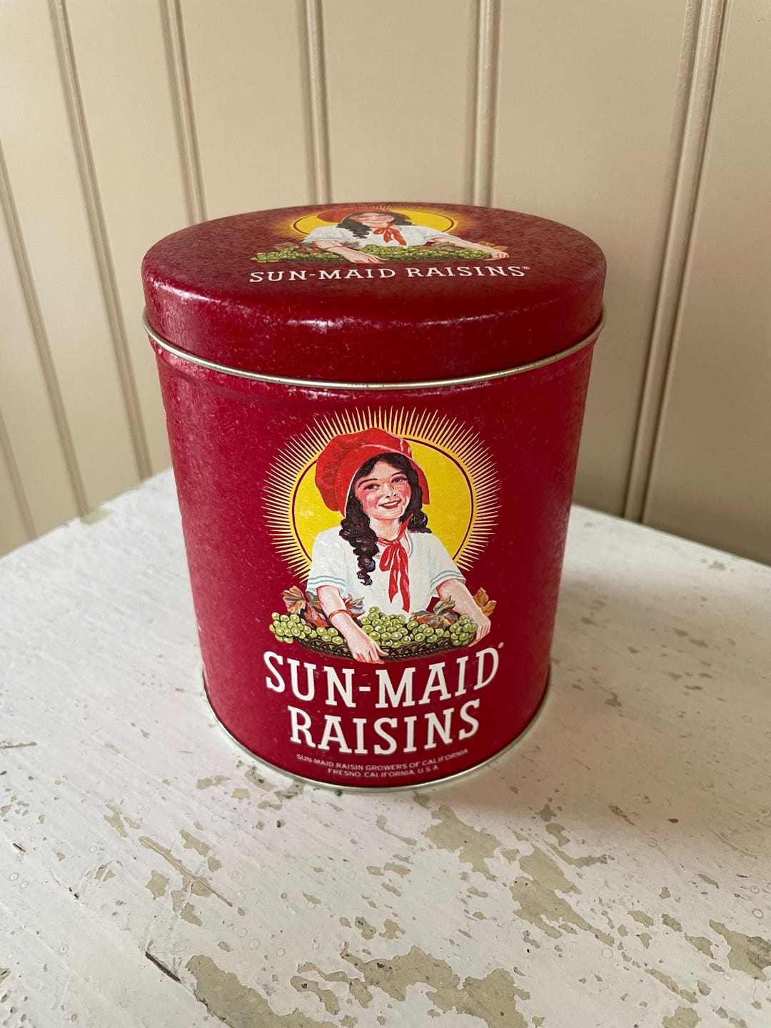 1992 Sun-maid Raisin Tin Storage Tin - Etsy