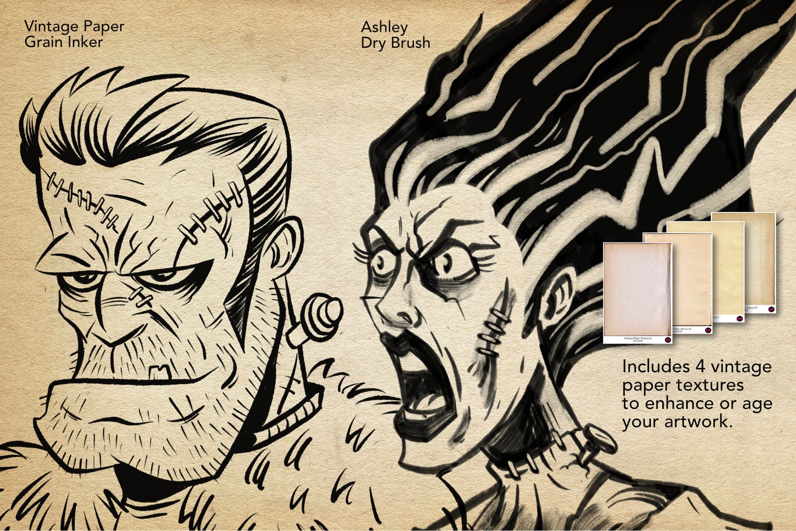 Procreate Vintage Comic Book Ink Brush Kit - Etsy