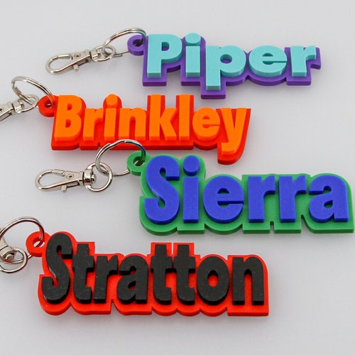 Personalized Custom Name Tag Keychain Keyring Zipper Pull - Etsy