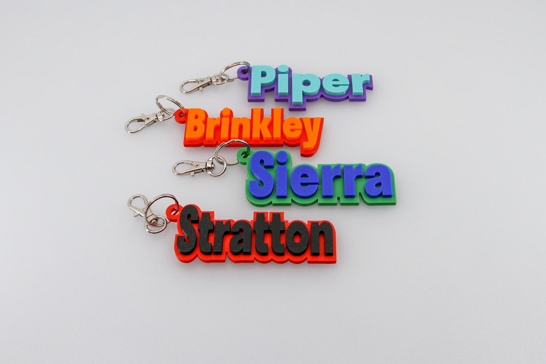 Personalized Keychain, School Name Tag, Custom Keychain - Etsy