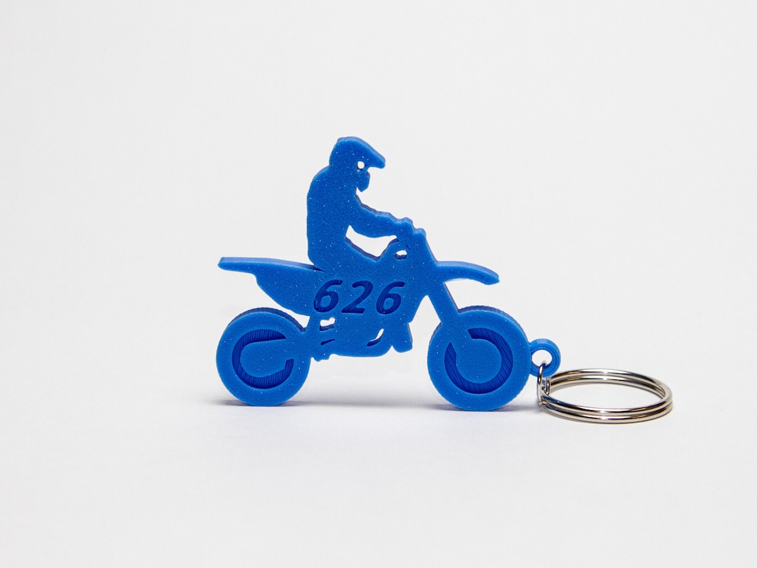 Personalized Motocross Dirt Bike Number Keychain - Custom 3D Printed - Etsy