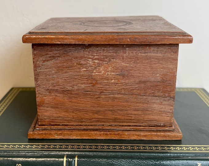 Vintage Hinged Wood Storage Box, Wood Trinket Box - Etsy