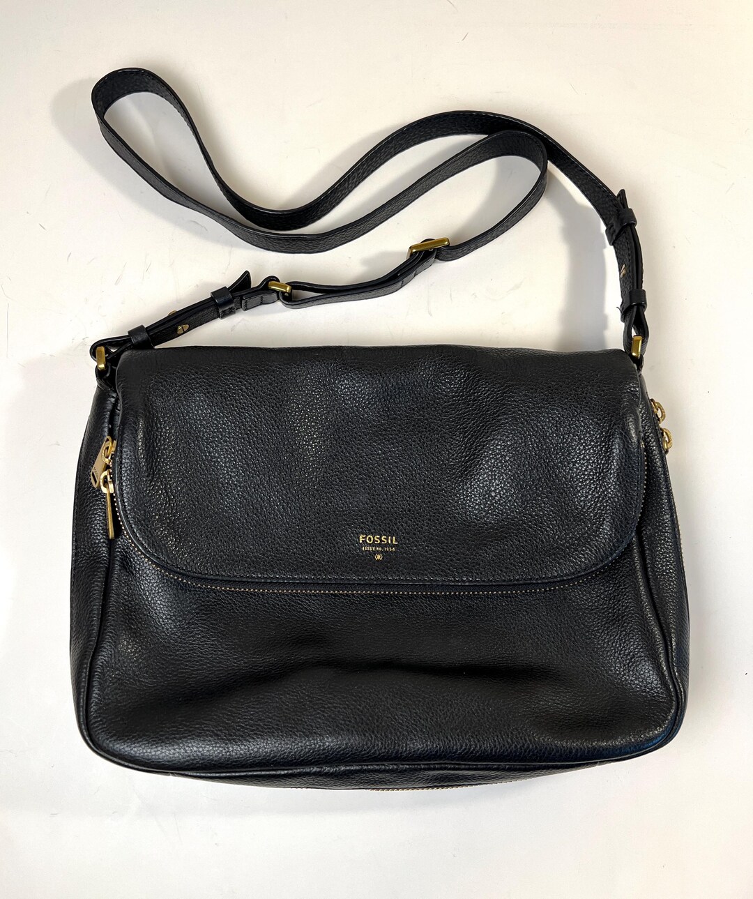 Black Leather Vintage Fossil Handbag; Leather Fossil Cross Body Purse ...