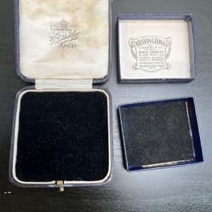 Pair of Antique / Vintage Blue Jewelry Boxes, Antique Brooch Box ...