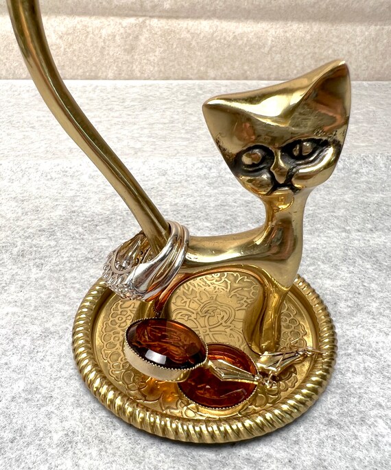 brass cat ring - Gem