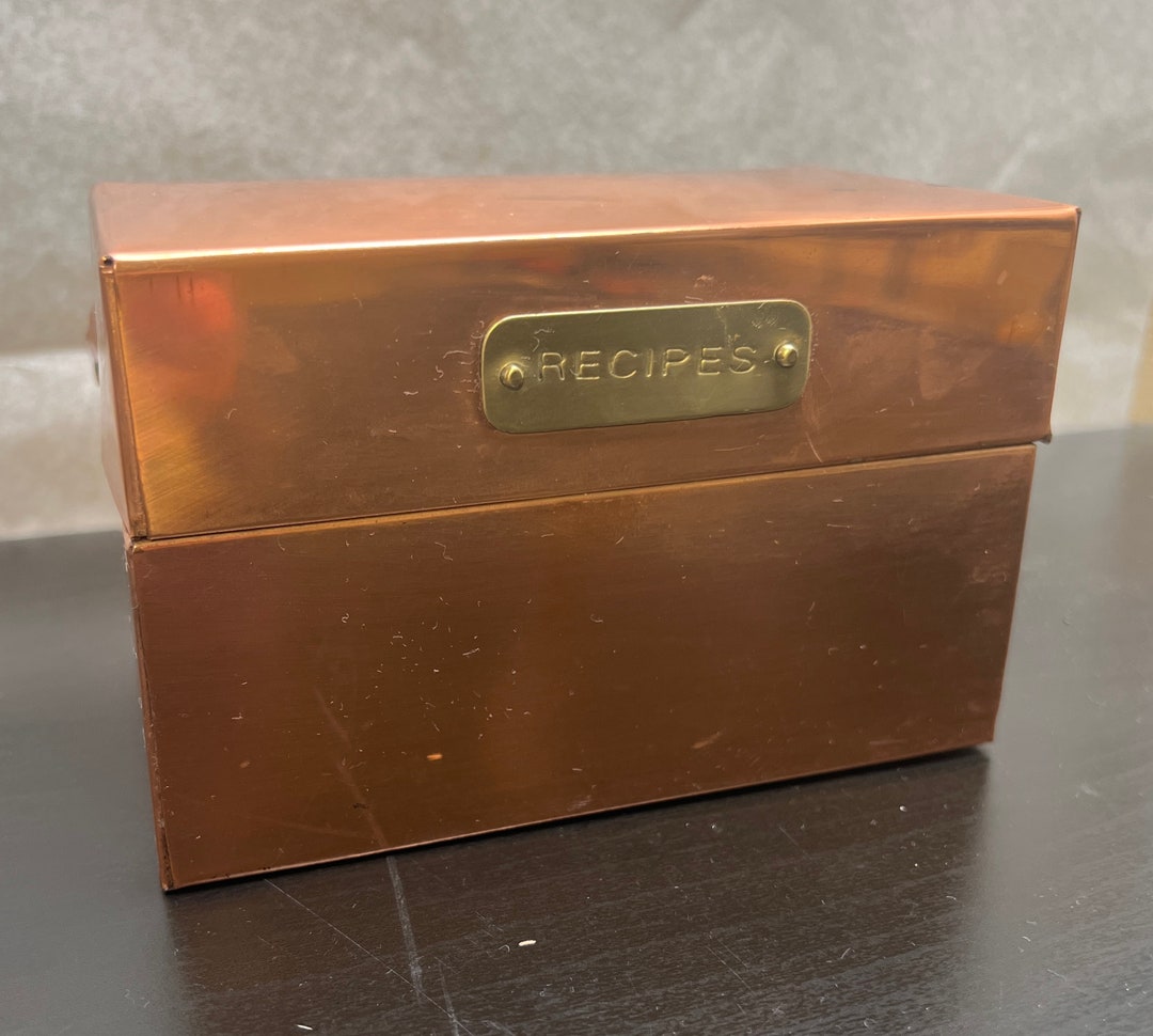 Vintage Copper Recipe Box; Copper Kitchen Decor - Etsy