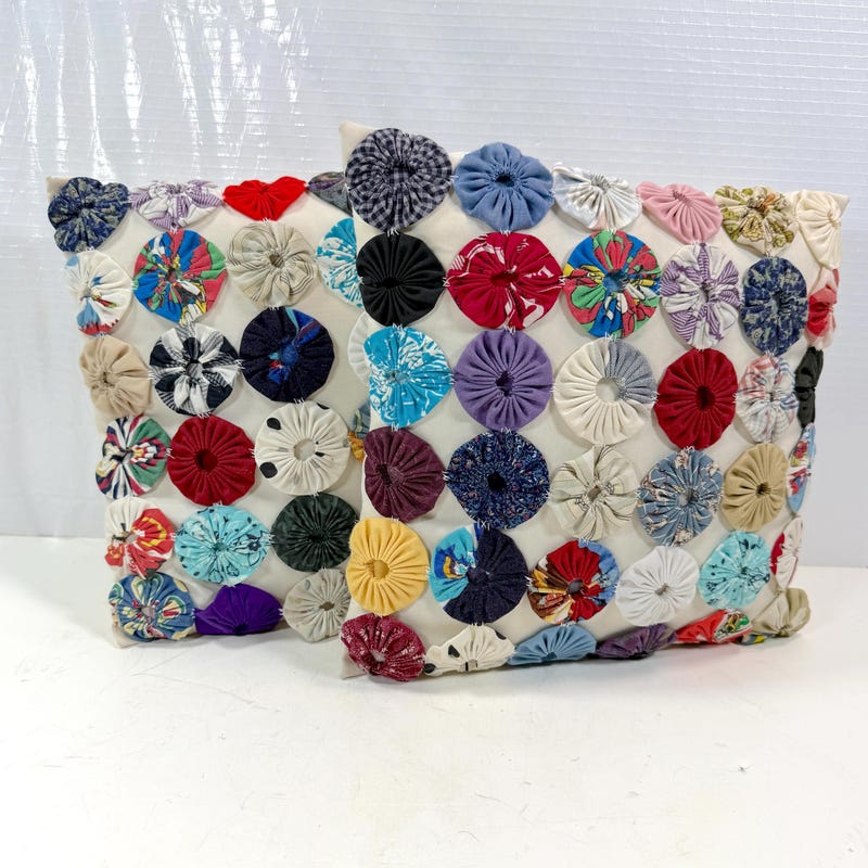Yo Yo Pillow - Etsy