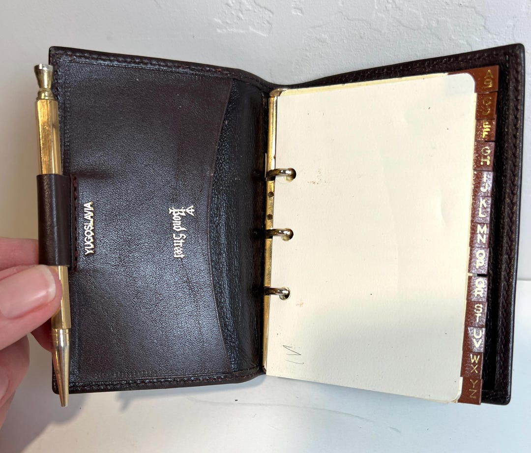 Small Vintage Brown 3 Ring Telephone & Address Book; 4" X 3" Address ...