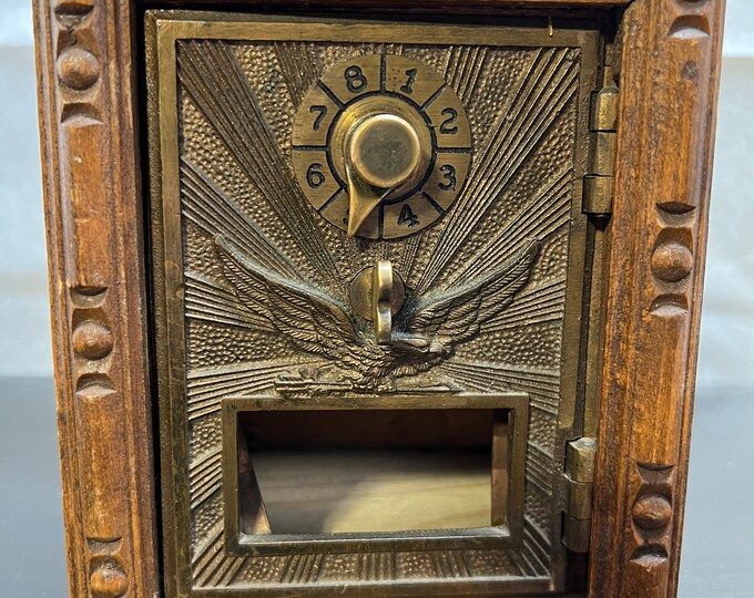 Wood Bank Box With Combination Lock; Post Office Style Wooden Bank - Etsy
