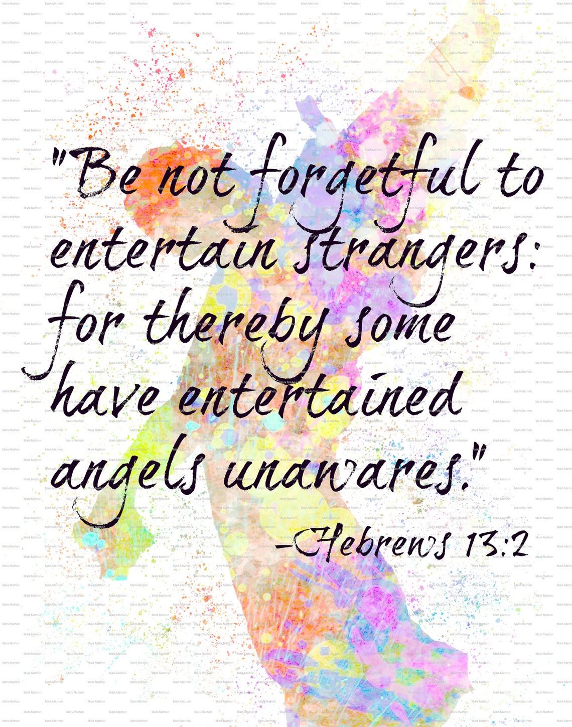 Hebrews 13:2 Bible Verse Printable Art Instant Download - Etsy