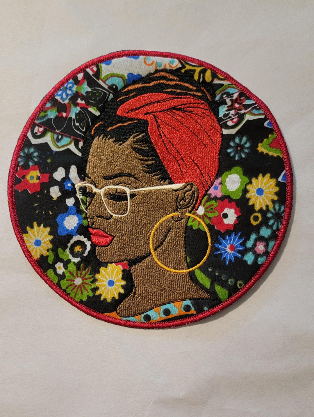 Black Woman Embroidered Patch: Afrocentric Sew-on Applique - Etsy